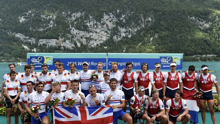 Britain win third straight men's eight title at World Rowing ...
