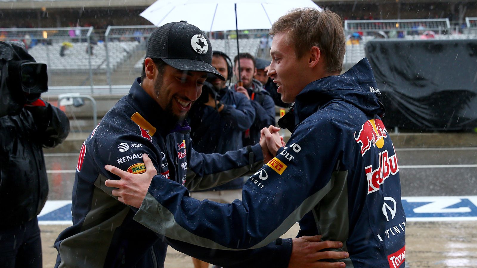 WATCH: Dancing drivers as F1 entertains fans in Austin rain! | F1 News