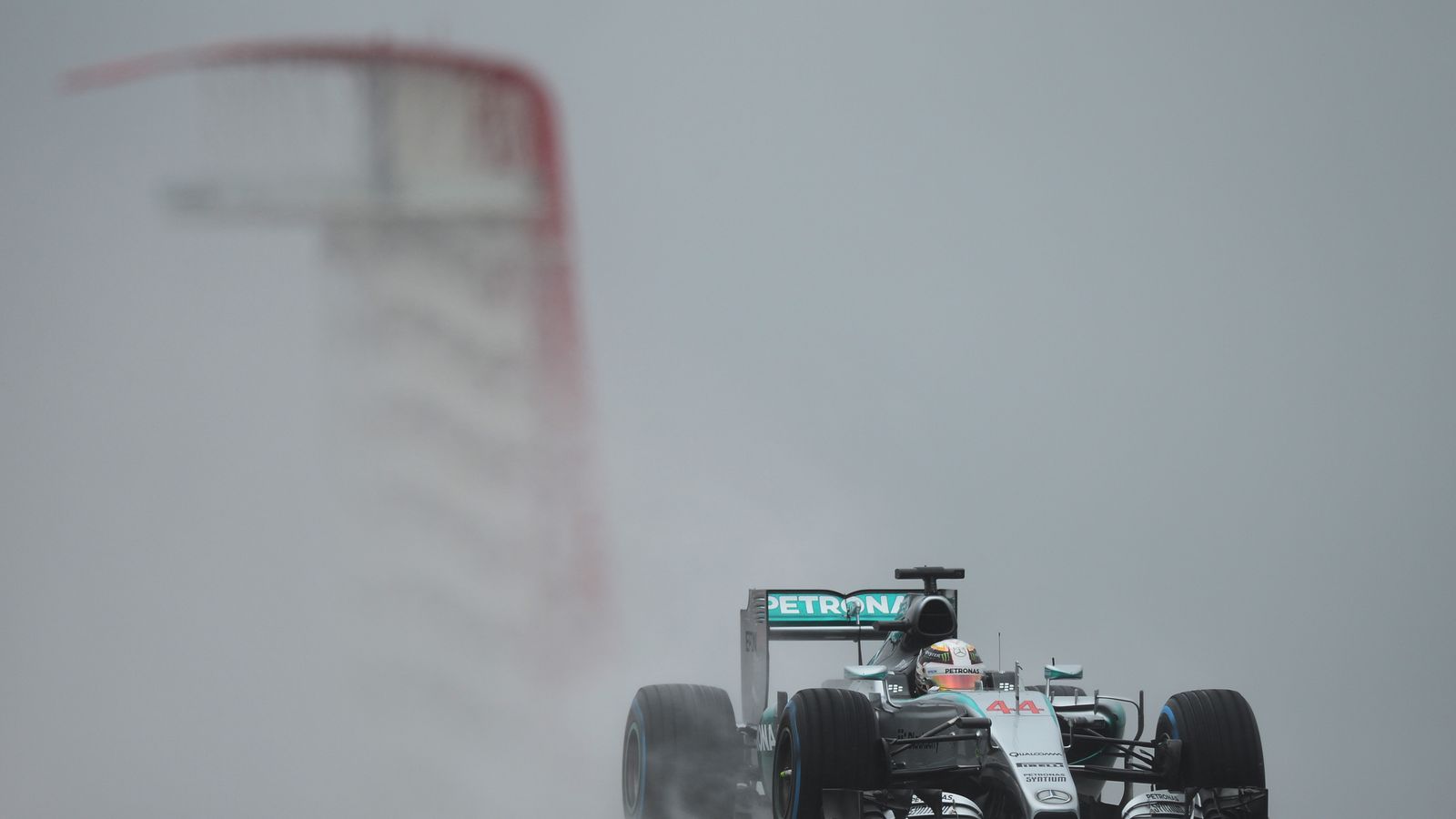 US GP Practice Three: Lewis Hamilton fastest in monsoon conditions at ...