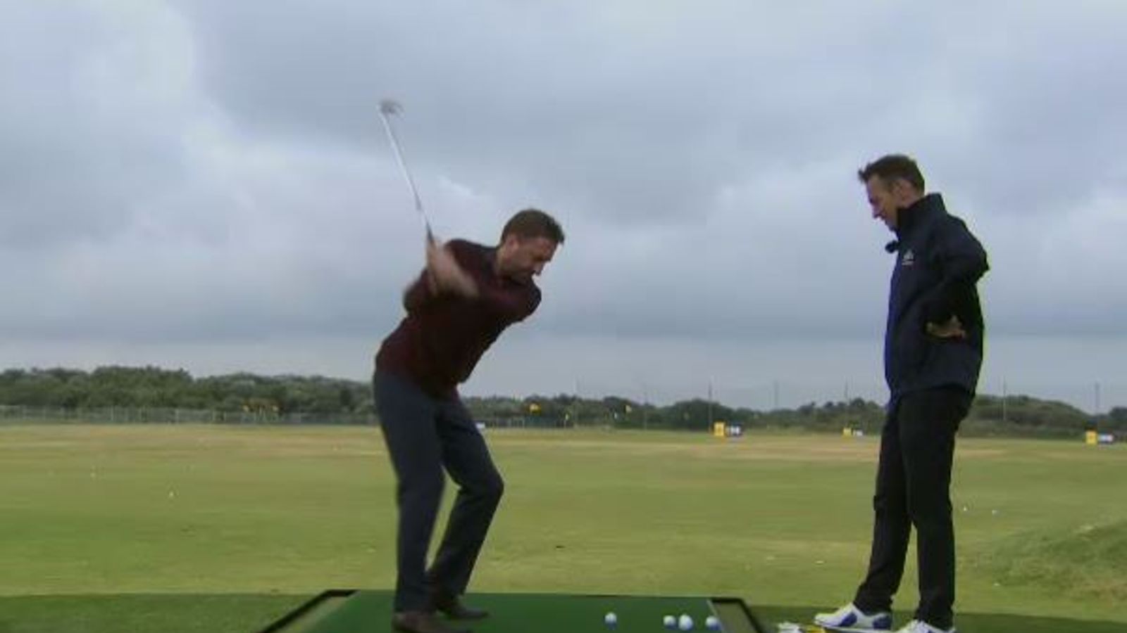 Comedian Lee Mack gets golf lesson in the Open Zone at Royal Birkdale ...