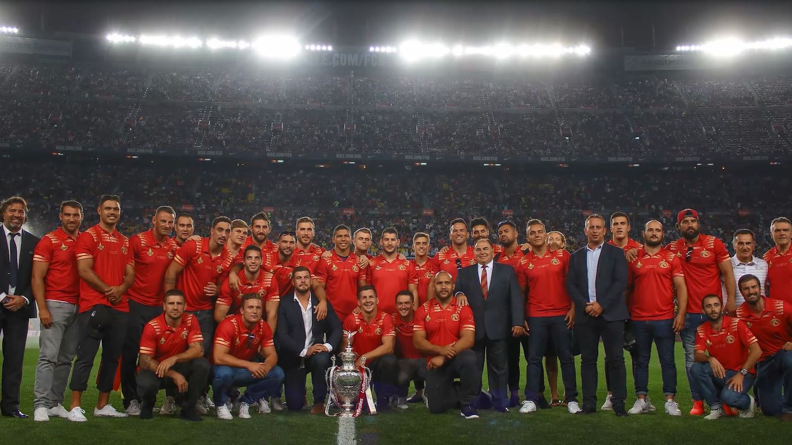 WATCH: Catalans Dragons celebrate at Nou Camp during Barcelona game ...