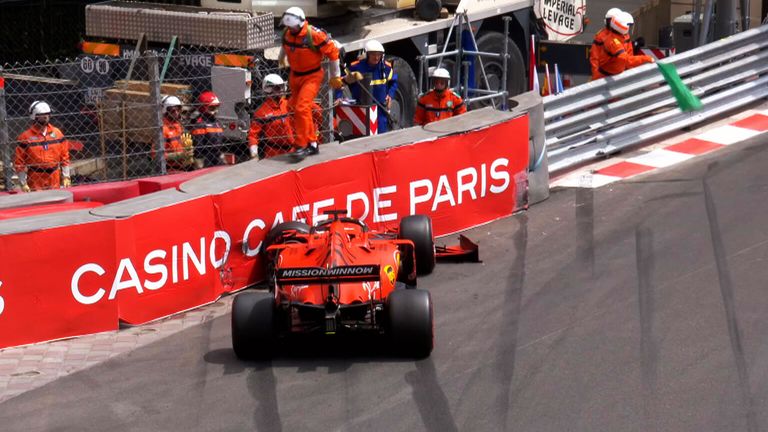 Monaco GP Practice Three: Sebastian Vettel crashes, Charles Leclerc ...