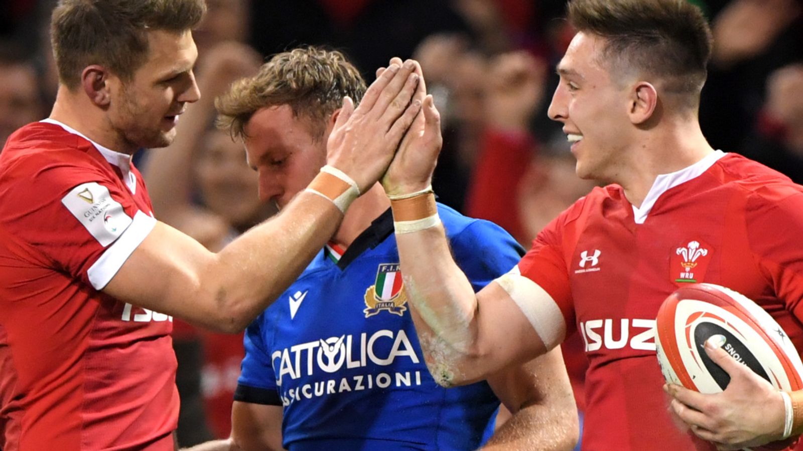Wales 42-0 Italy: Josh Adams hat-trick helps Six Nations champions to ...