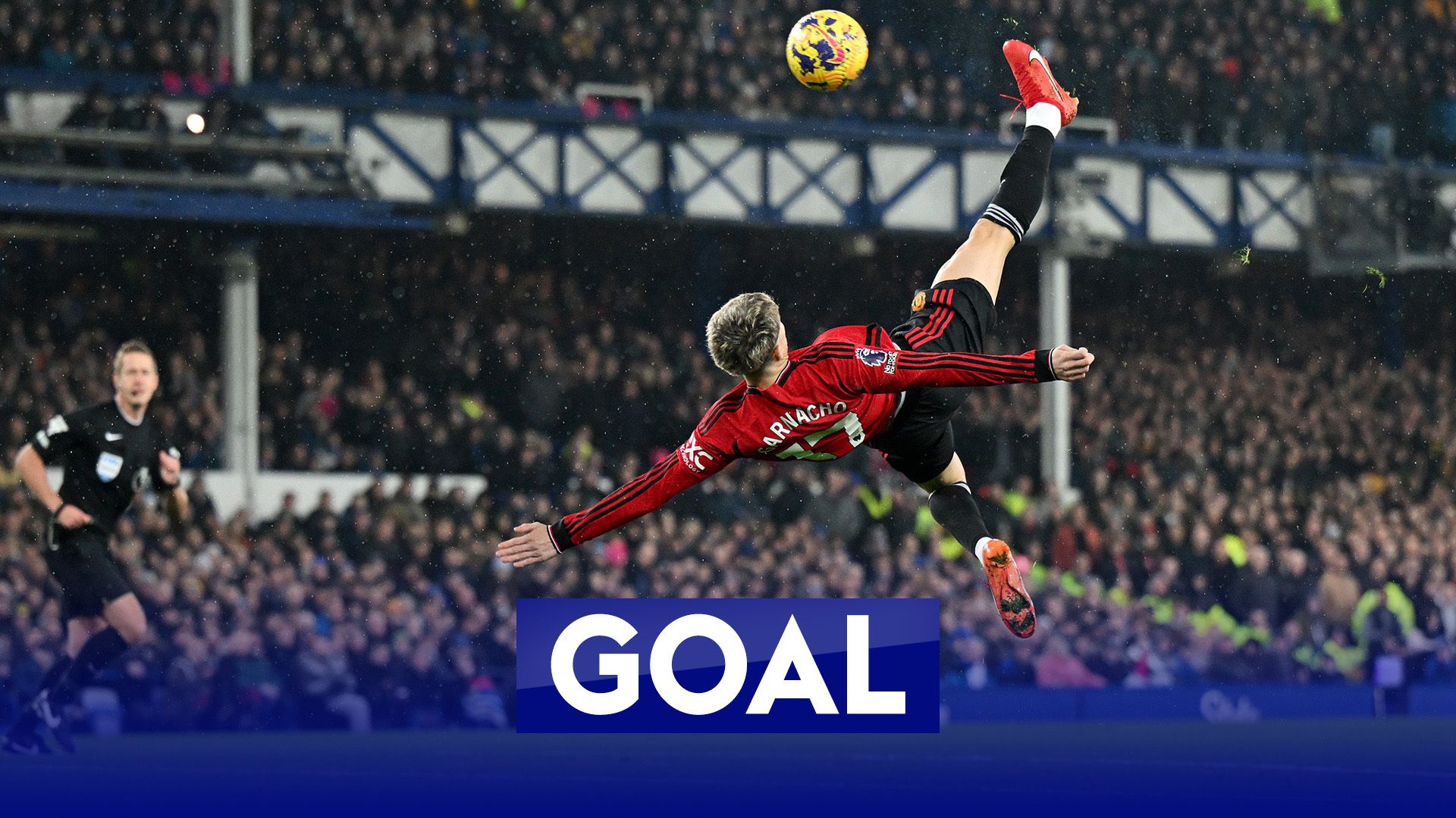 Best PL goal ever?! Garnacho stuns Goodison with superb overhead ki...